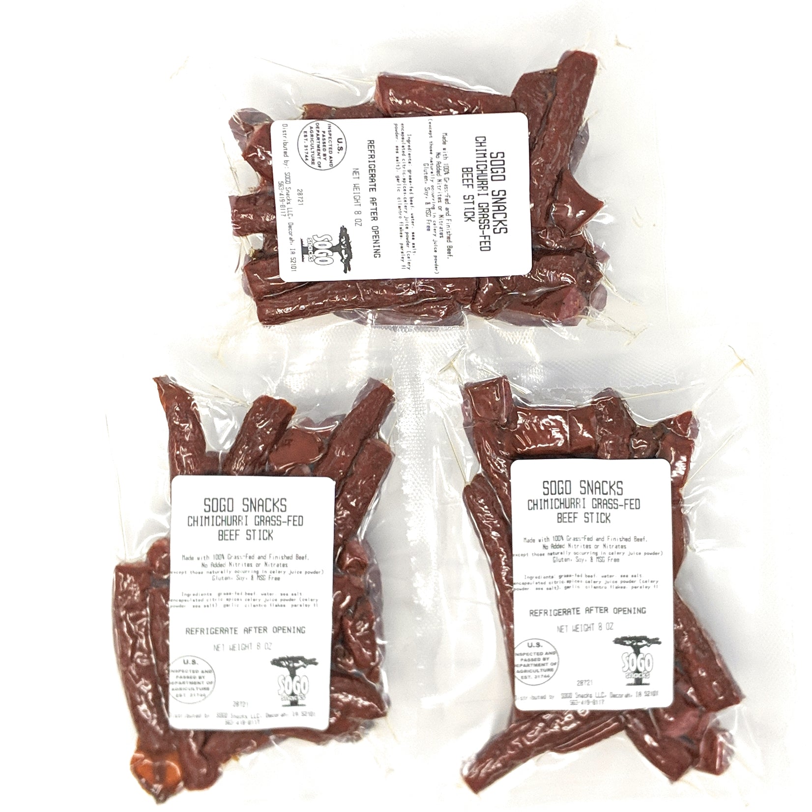 Chimichurri 100% Grass-Fed Beef Bites | Sogo Snacks, 8 OZ Packages